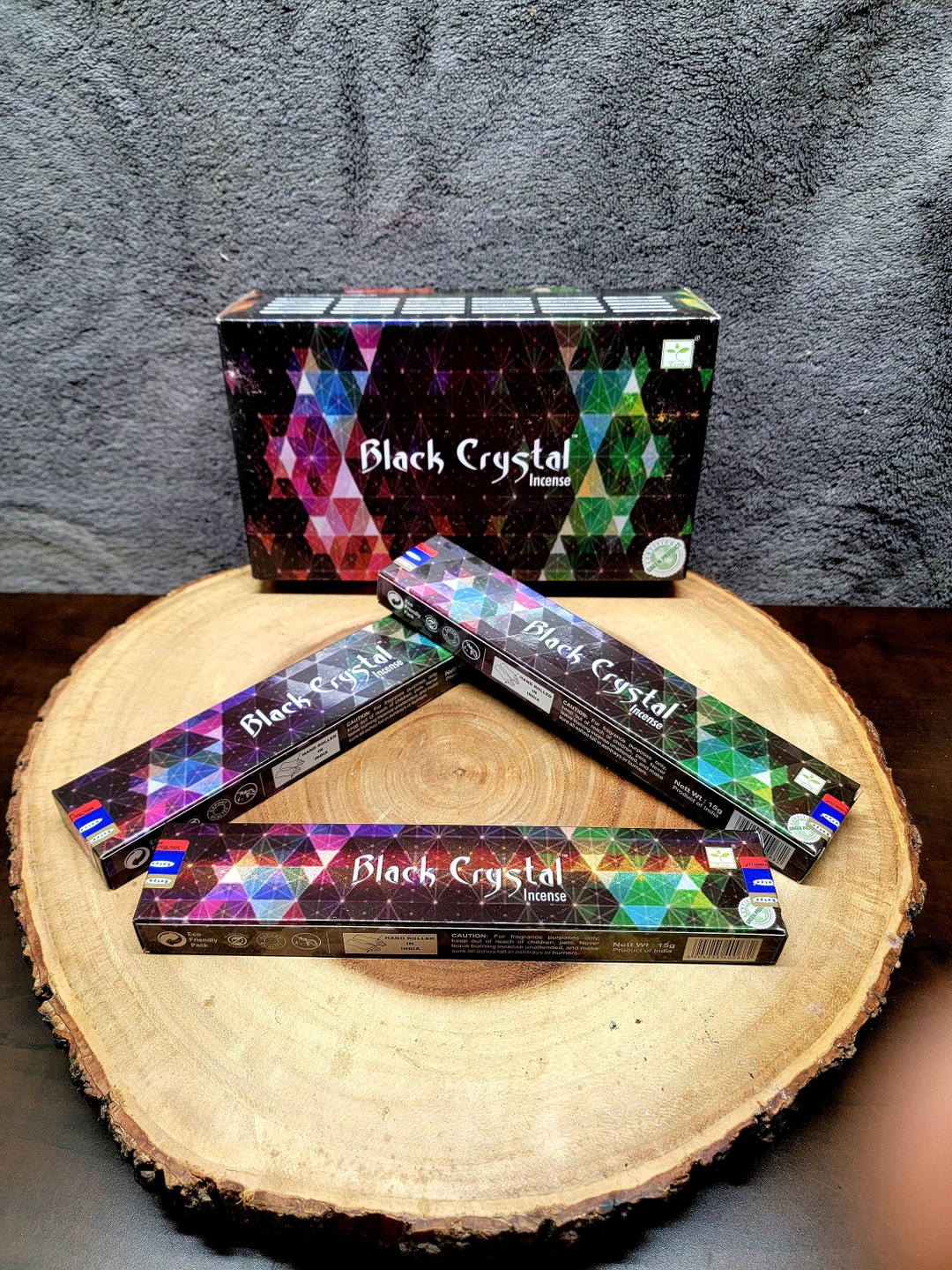 1 Box BLACK CRYSTAL Incense Sticks --- 15 G (grams) --- Satya Sai Baba ...