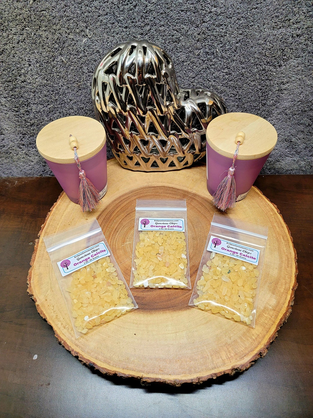 ORANGE CALCITE Gemstone Chips --- 2 Oz. Bag (60+ Grams) --- Polished ...