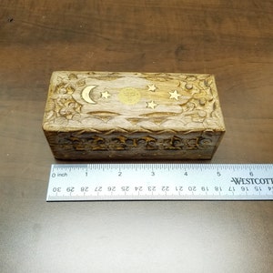 CELESTIAL SUN and MOON Carved Wood Nesting Boxes --- 3 Sizes Available ...