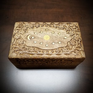 CELESTIAL SUN and MOON Carved Wood Nesting Boxes --- 3 Sizes Available ...
