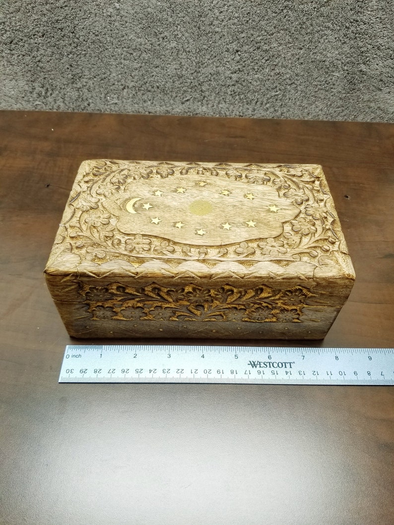 CELESTIAL SUN and MOON Carved Wood Nesting Boxes 3 Sizes - Etsy