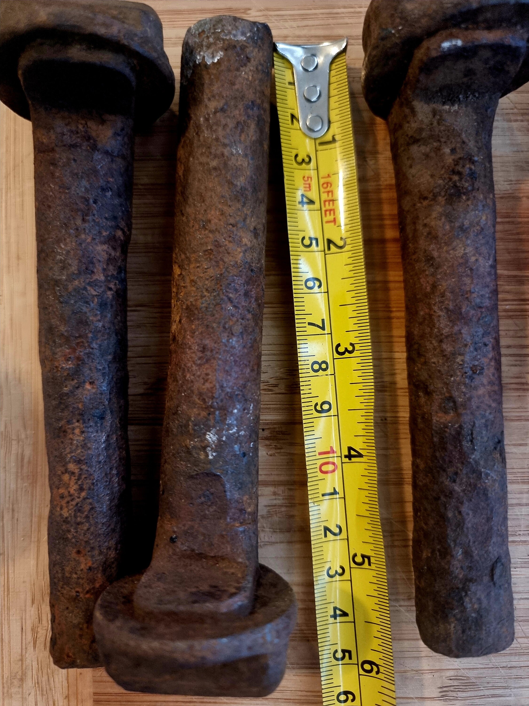 Antique 1800s Iron Hand-forged XL Railway Spikes Nails Clavo De Linea ...