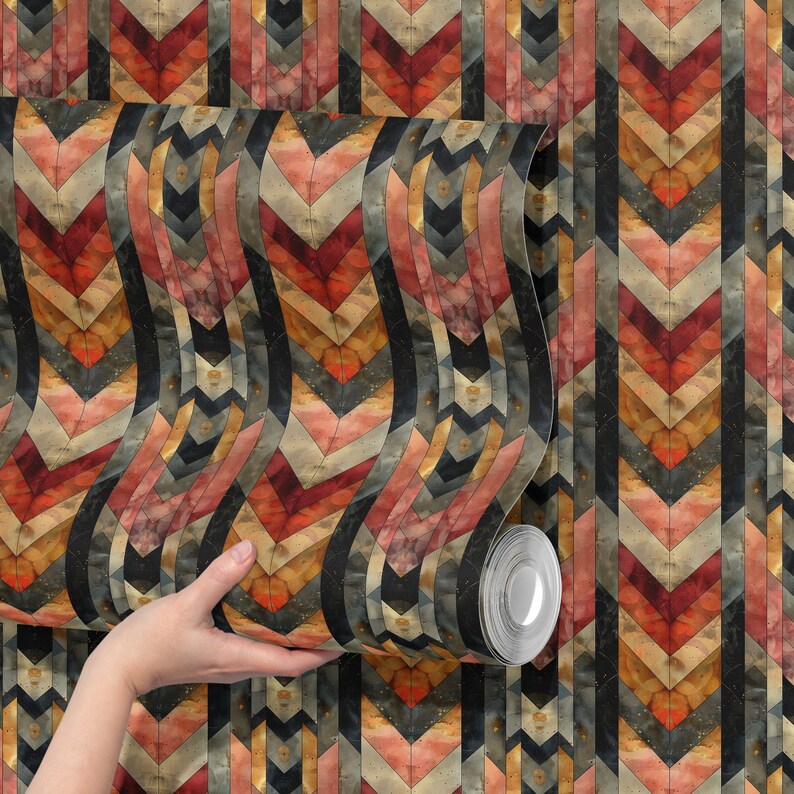 Fame Fortune Wallpaper Contemporary Art Deco Style, Geometric Neutral ...