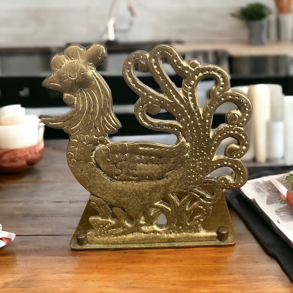 Brass Rooster Bookends - Etsy