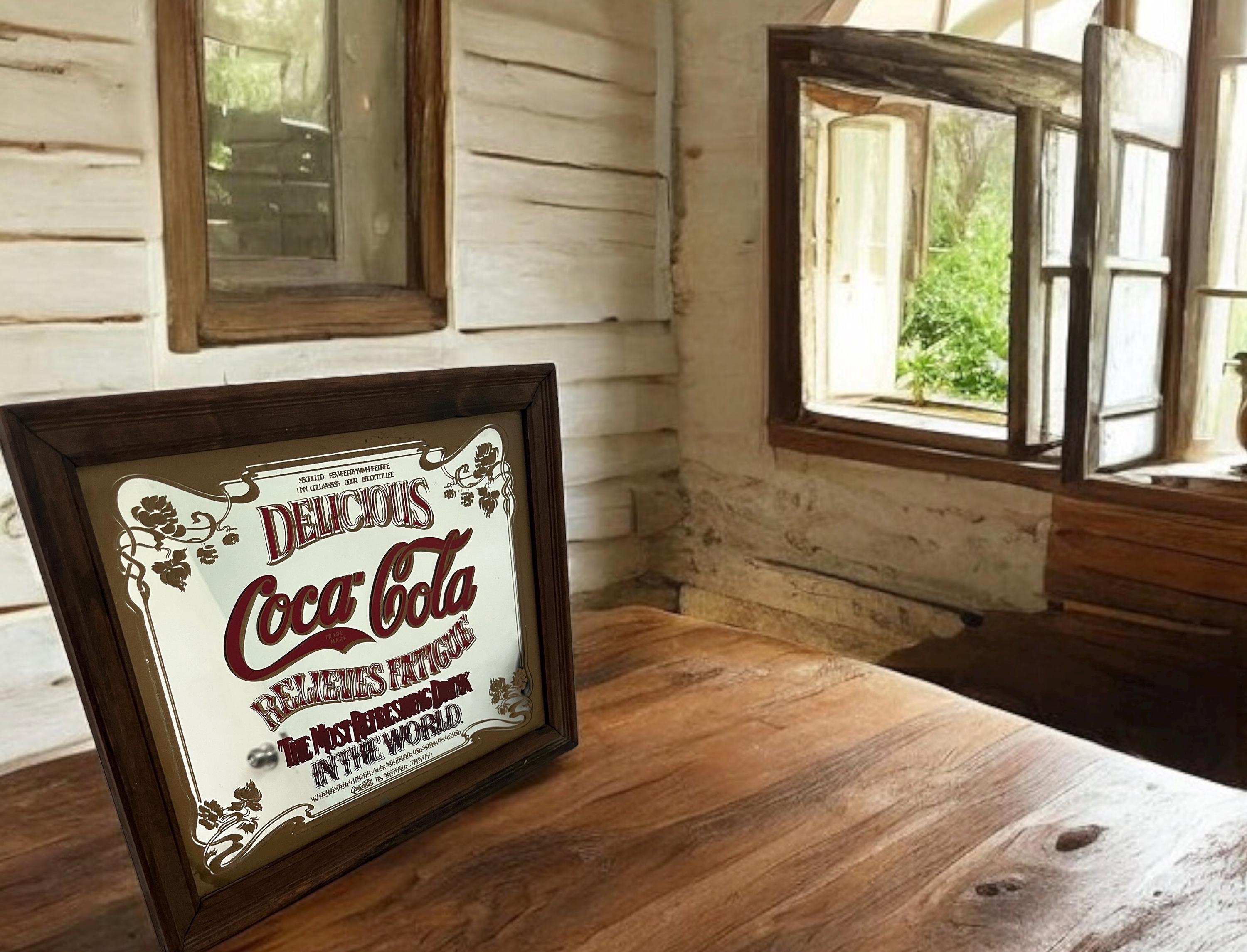Vintage Coca Cola Mirrored Advert Sign Vintage Coca Cola Collectable ...