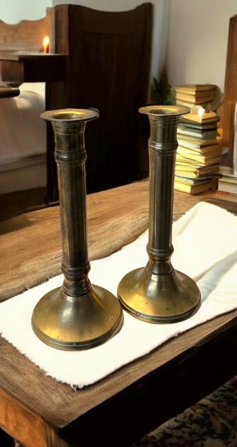 Vintage Brass Candlesticks (set of 2) - Etsy