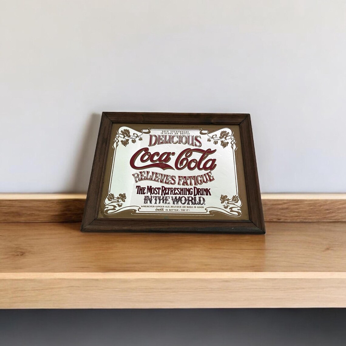 Vintage Coca Cola Mirrored Advert Sign Vintage Coca Cola Collectable ...