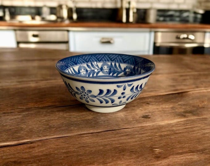 Tajimi Japan Blue Floral Soup Rice Cereal Bowl - Etsy