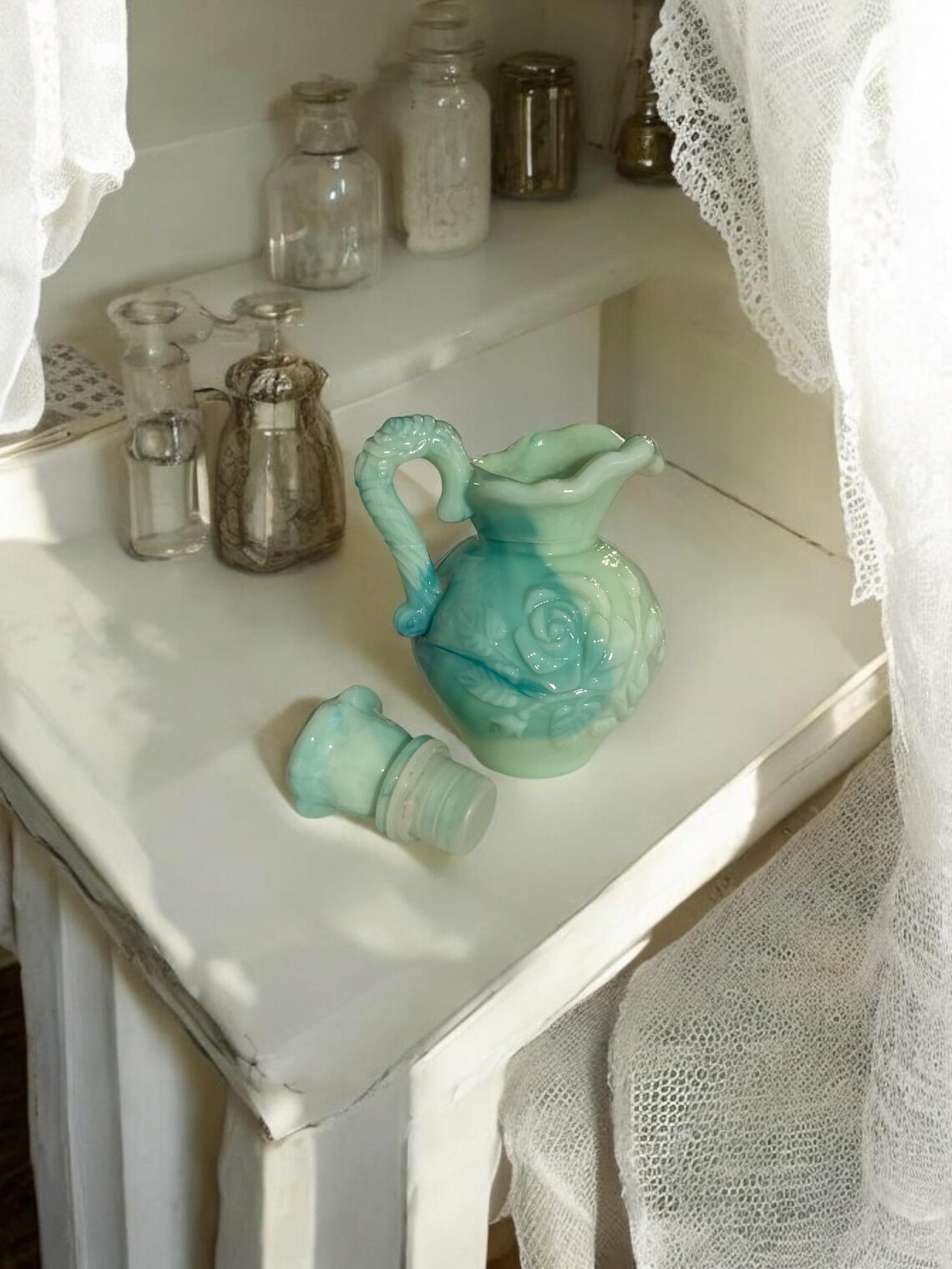 Vintage AVON Slag Glass Cruet | Avon Jadeite Skin so Soft Oil Cruet ...