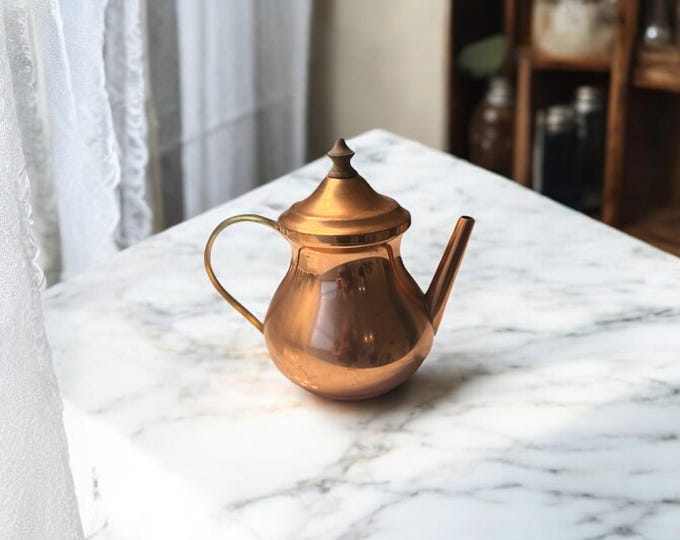 Vintage Copper Tea Pot |tagus Copper Teapot | Wood Accent Lid Knob ...
