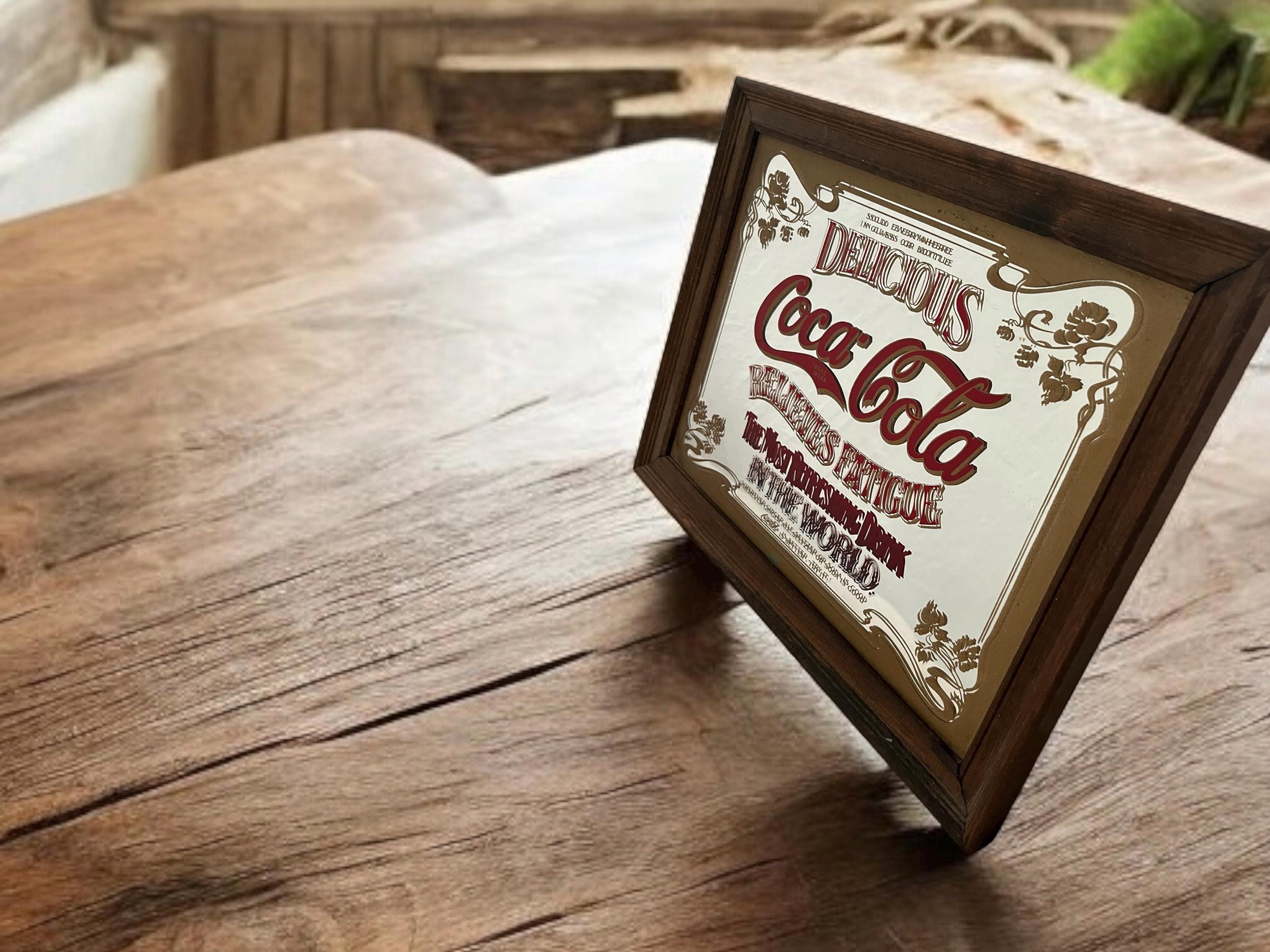 Vintage Coca Cola Mirrored Advert Sign Vintage Coca Cola Collectable ...