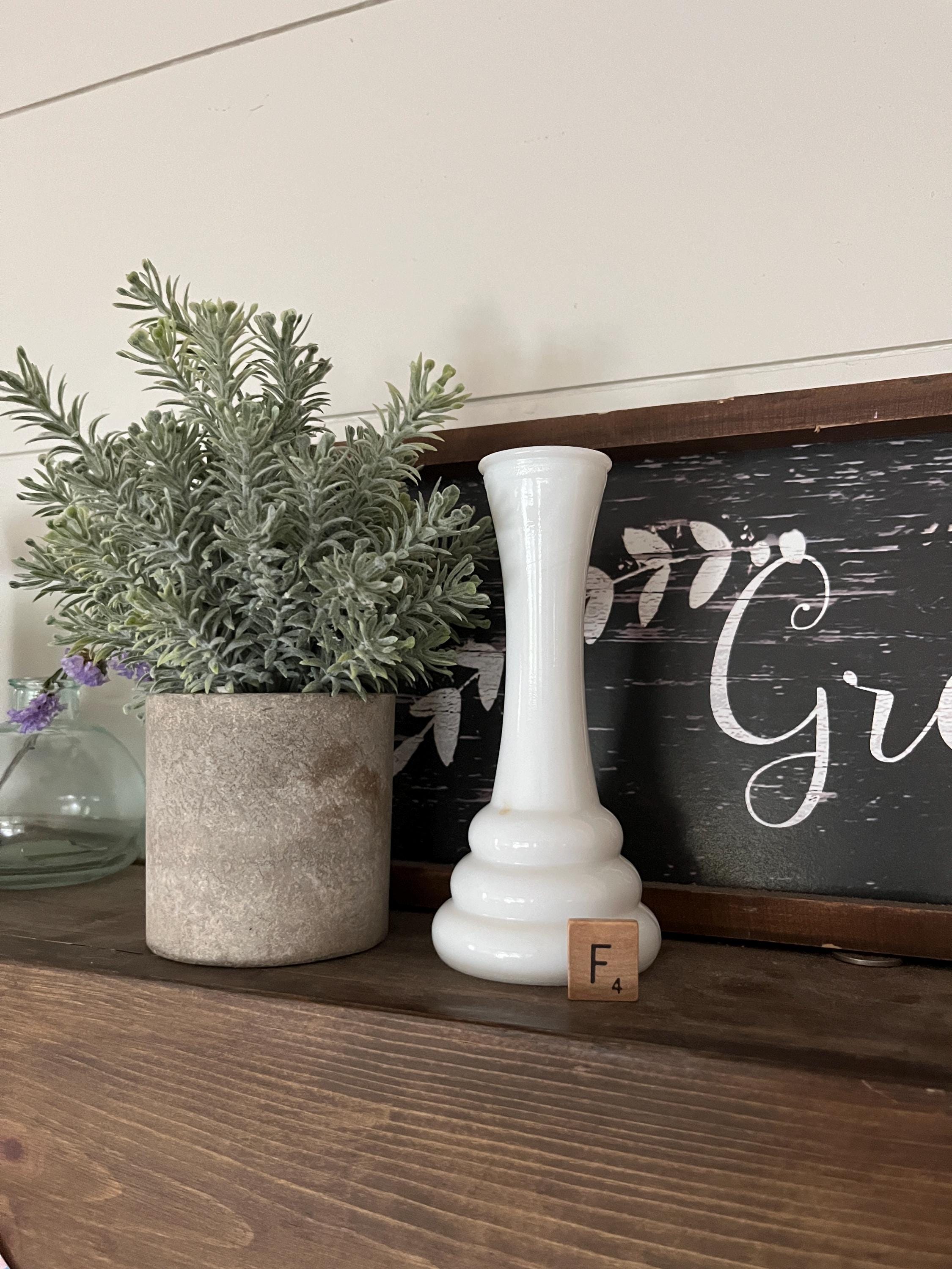 Milk Glass Fluted Vases - Etsy