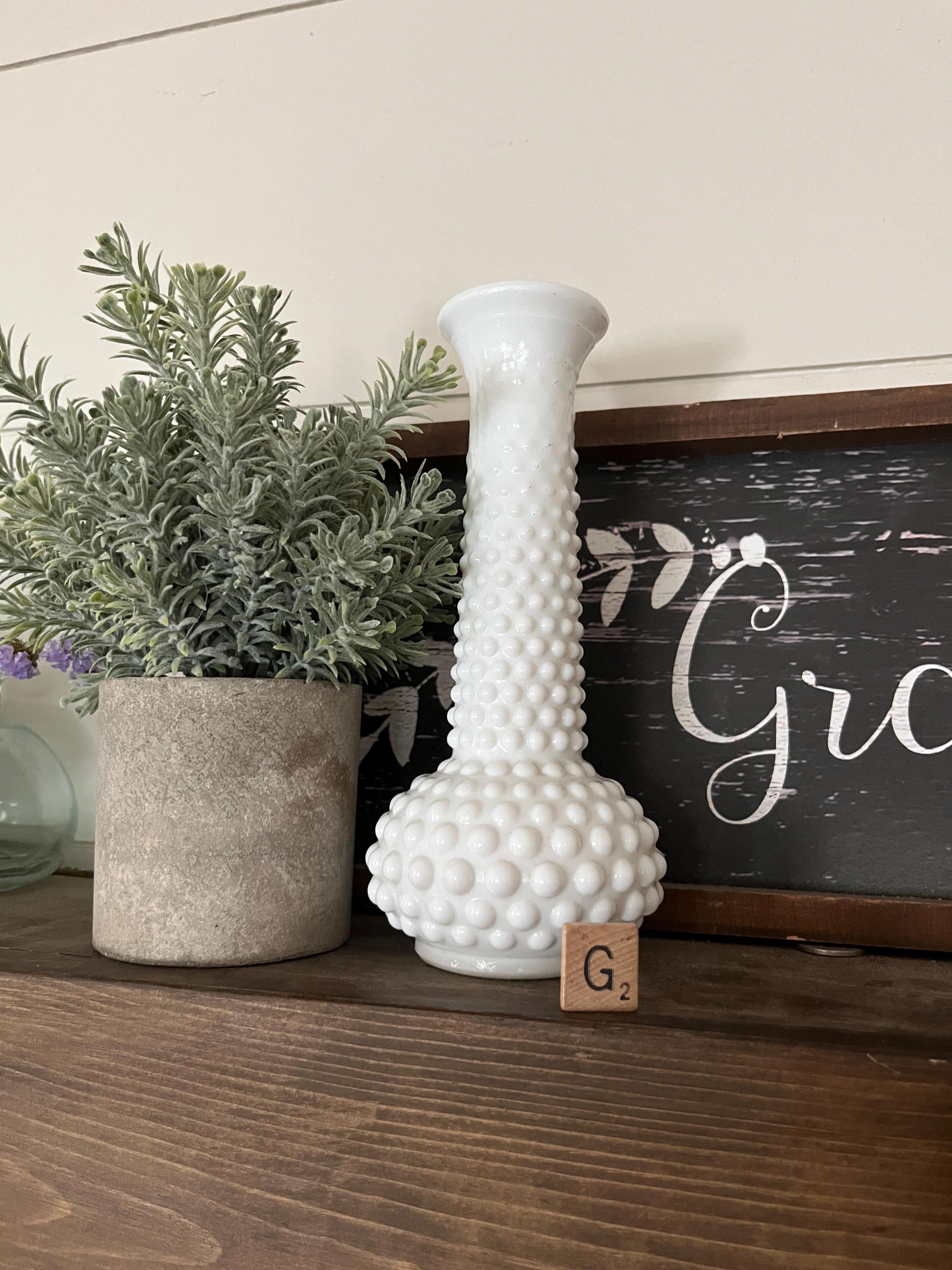 Milk Glass Fluted Vases - Etsy