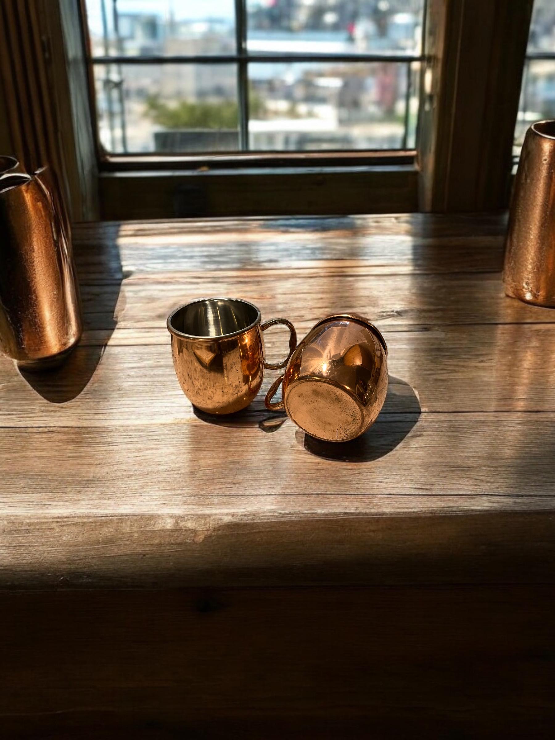 Copper Moscow Mule Cups W/handles - Etsy