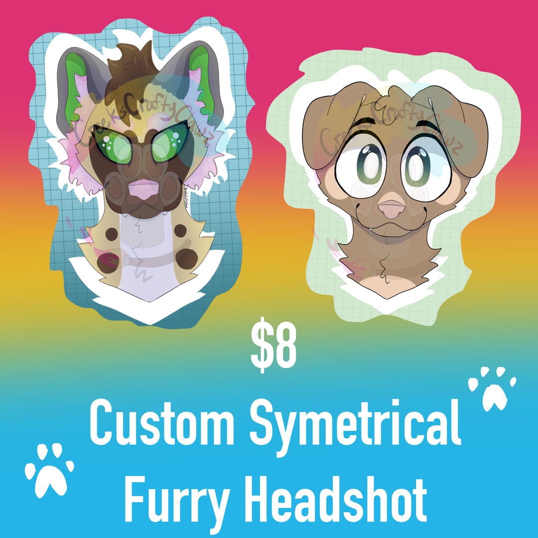 Custom Symmetrical Furry Headshot - Etsy