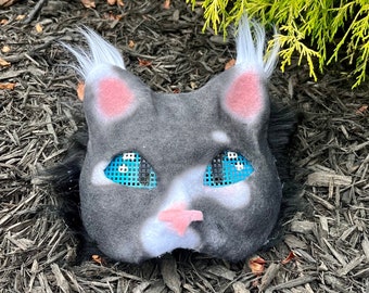 Black & White Therian Tuxedo Cat Mask - Etsy