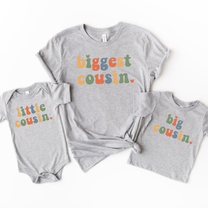 Big Cousin Retro Shirts, Biggest Cousin Shirt, Retro Cousin Shirt, Little Cousin Shirt, Littlest ...