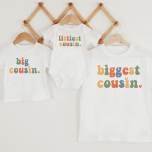 Big Cousin Retro Shirts, Biggest Cousin Shirt, Retro Cousin Shirt, Little Cousin Shirt, Littlest ...