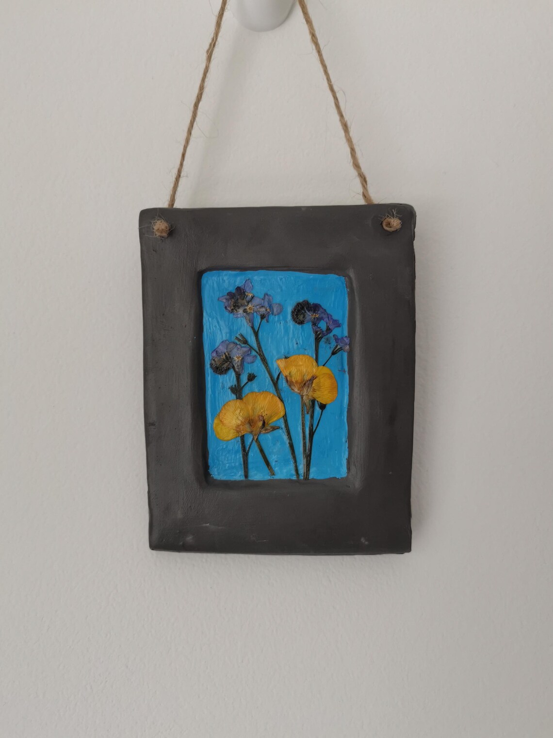 Pressed Flowers in Clay Frame, Natural Gift, Eco Gift, Anniversary Gift ...