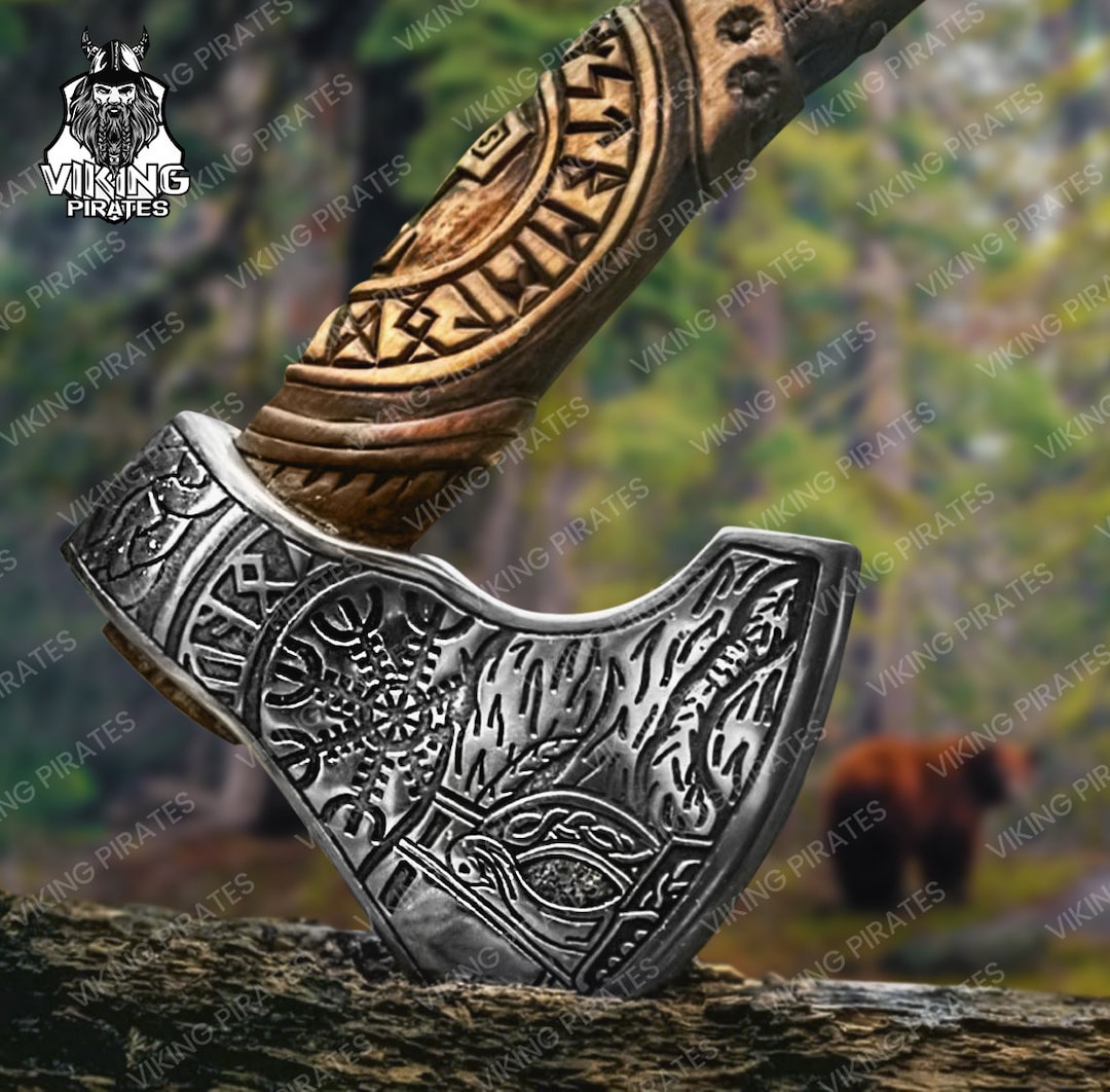 Custom Gift Hand Forged Carbon Steel VIKING AXE, Ragnar Axe, Wedding ...