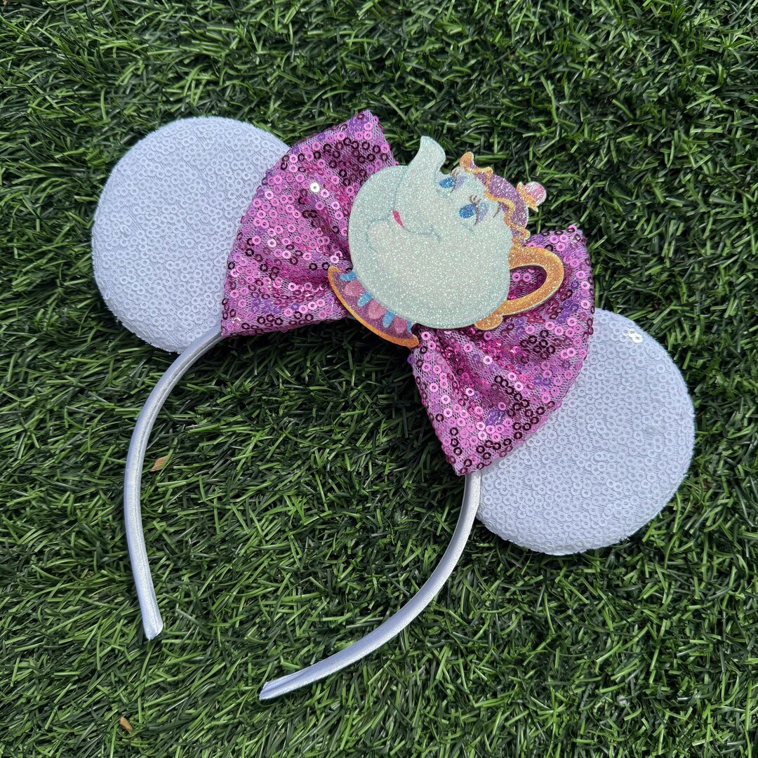 Teapot Minnie Ears, Teapot Mickey Ears, Teapot Headband, Beauty and the ...