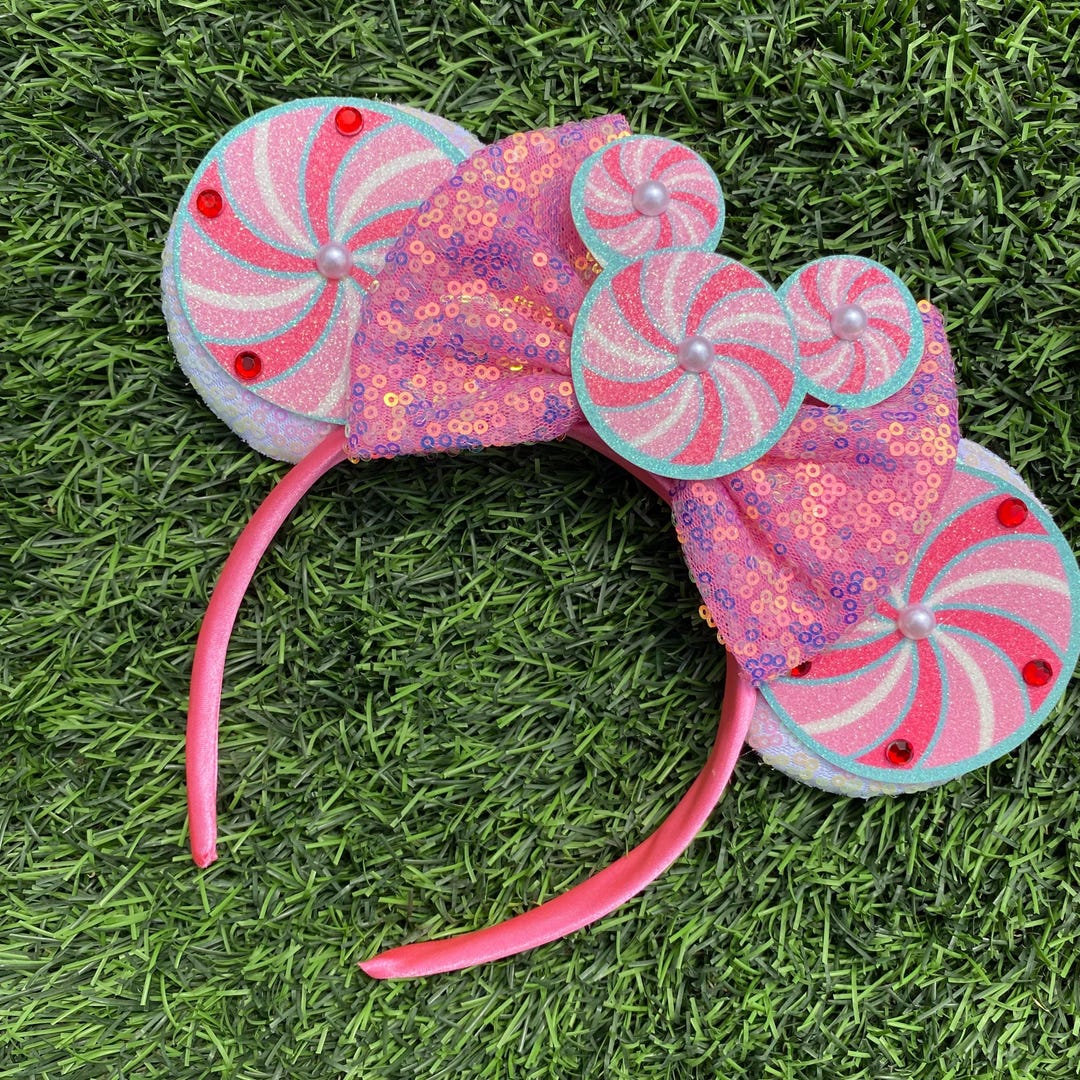Candy Cane Minnie Ears, Christmas Minnie Ears, Christmas Mickey Ears ...