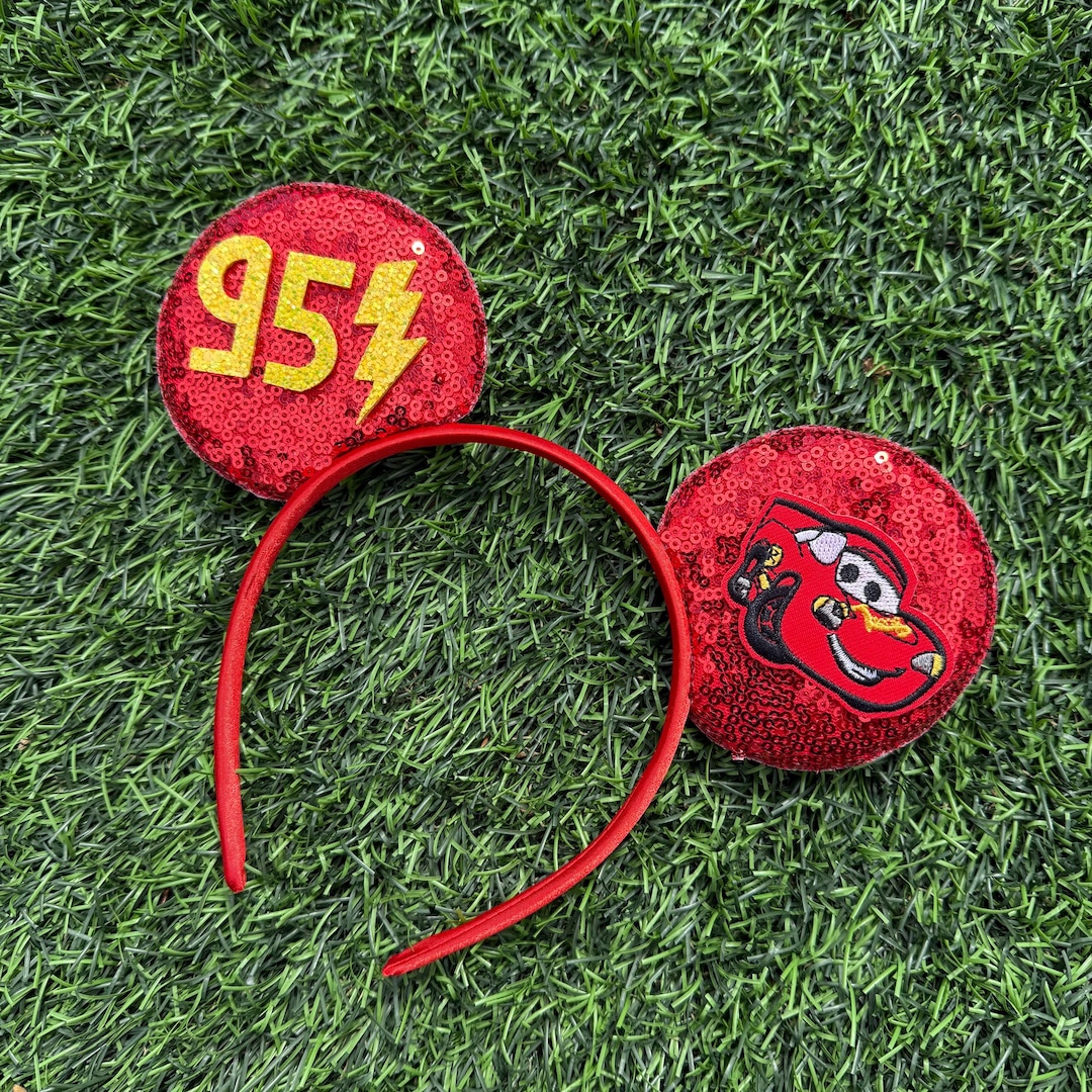 Lightning Mcqueen Inspired Ears, Cars Ears, Mcqueen Ears, Mickey Mouse ...