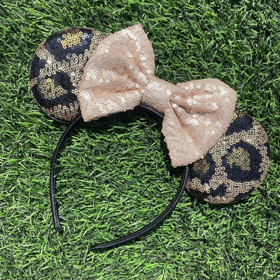 Leopard Print Minnie Ears, Leopard Print Ears, Gold Minnie Ears ...