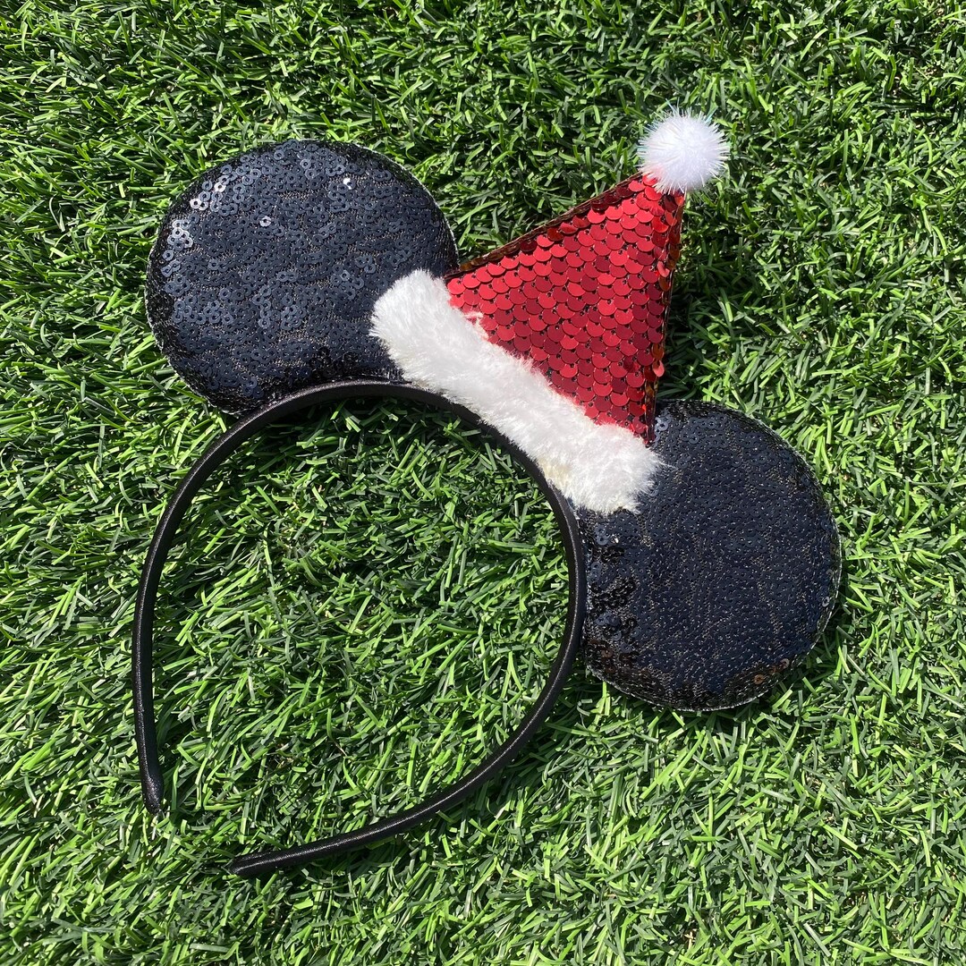 Santa Mickey Ears, Santa Minnie Ears, Christmas Mickey Ears, Santa ...