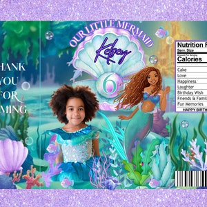 The Little Mermaid Digital and Editable Templates, Party Favors ...