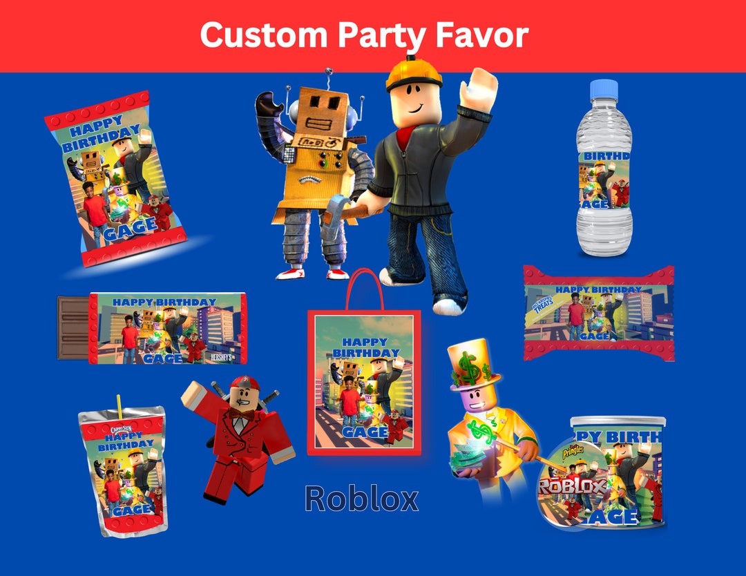 Roblox Digital and Editable Templates, Party Favors, Editable Canva ...