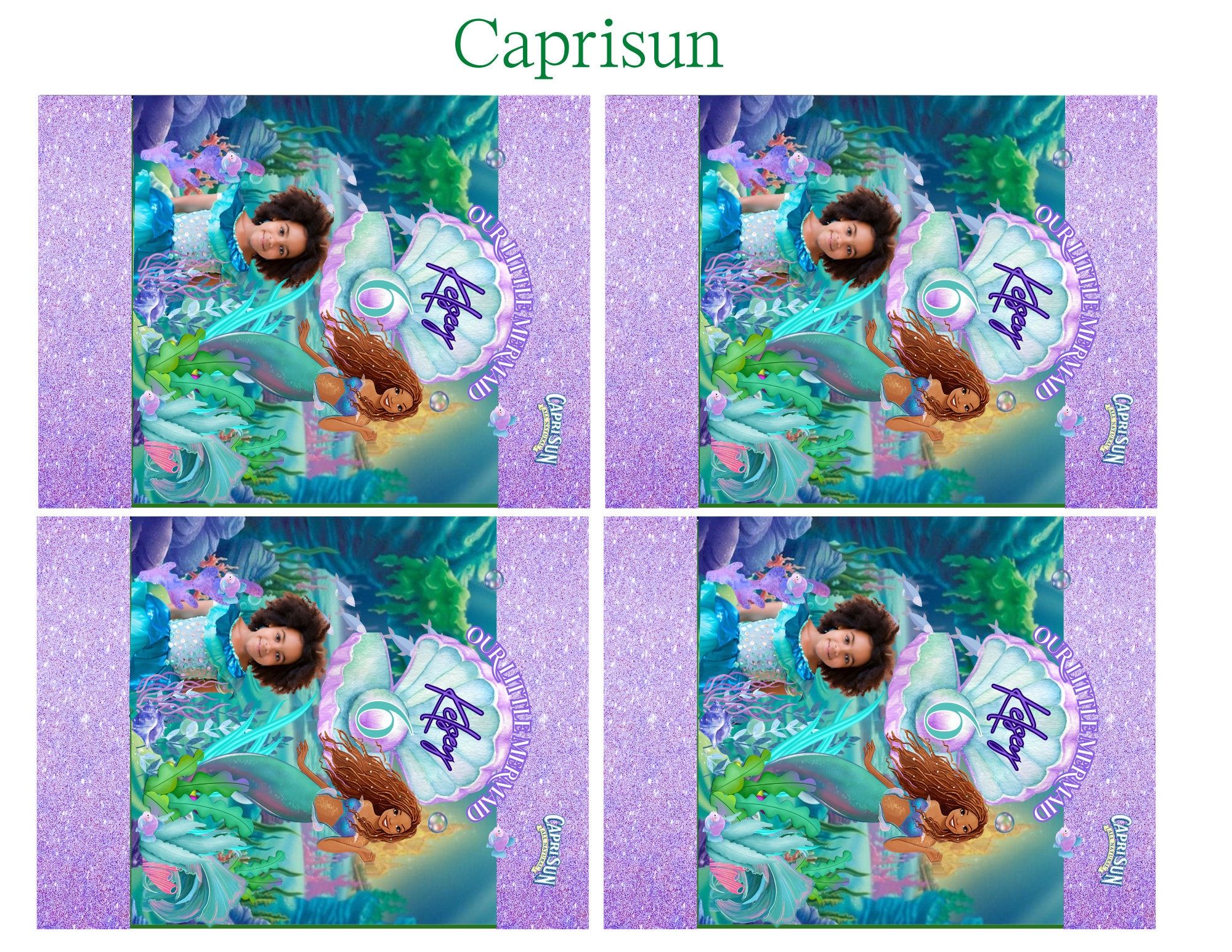 The Little Mermaid Digital and Editable Templates, Party Favors ...