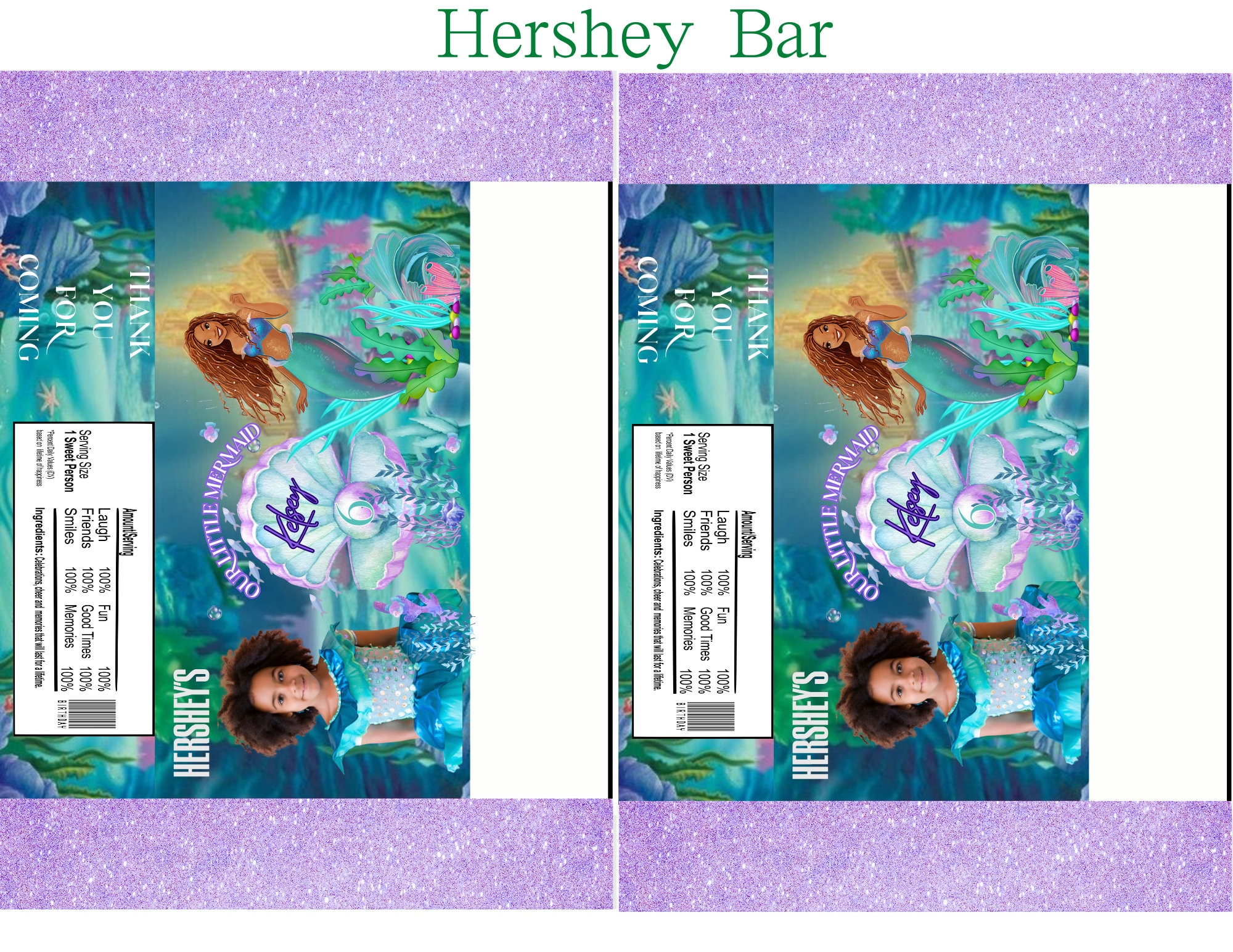 The Little Mermaid Digital and Editable Templates, Party Favors ...
