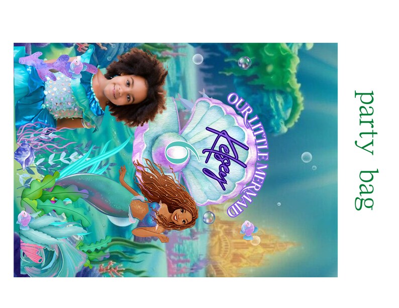 The Little Mermaid Digital and Editable Templates, Party Favors ...