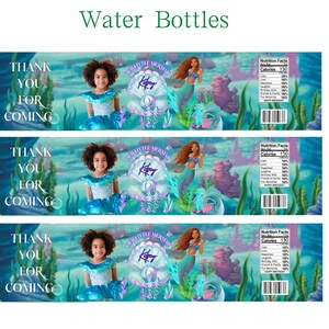The Little Mermaid Digital and Editable Templates, Party Favors ...