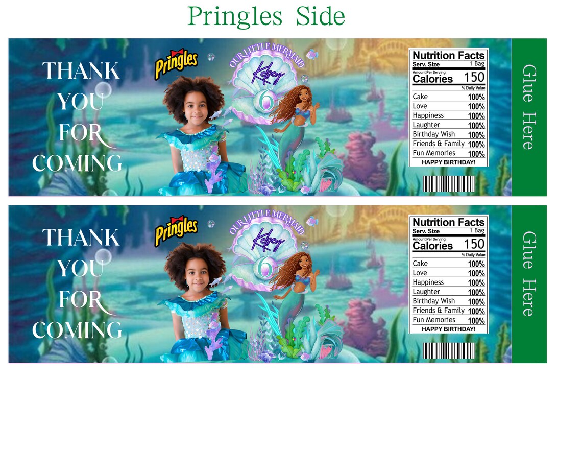 The Little Mermaid Digital and Editable Templates, Party Favors ...