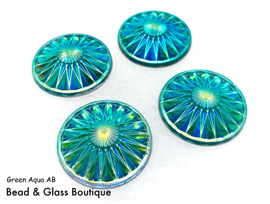 Acrylic Flatback Cabochons, Sunburst, 28mm Round, Package of 2, CHOOSE ...