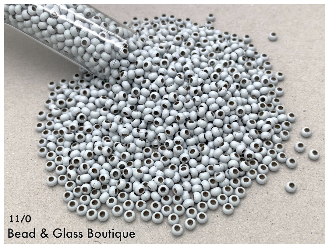 Heavy Metal Seed Bead, Approximately 50 Grams in 6"tube, Matte White ...