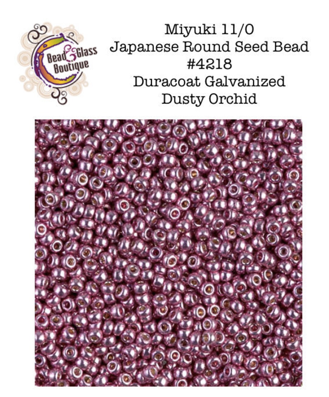 Seed Bead, Miyuki, Japanese Round Bead, 4218 Duracoat Galvanized Dusty ...