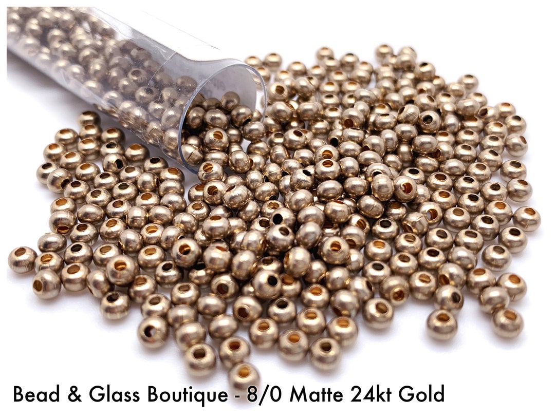 Heavy Metal Seed Bead, Approximately 50 Grams in 6"tube, Matte 24kt ...