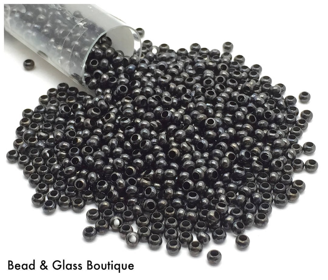 Heavy Metal Seed Bead, Approximately 40-50 Grams in 6" Tube, Gunmetal ...