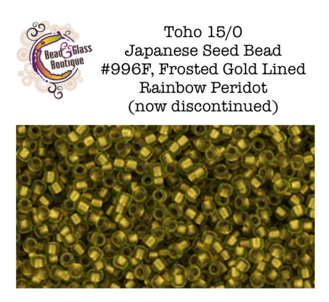 DISCONTINUED Toho, Japanese Round Seed Bead, 996F Frosted Gold Lined ...