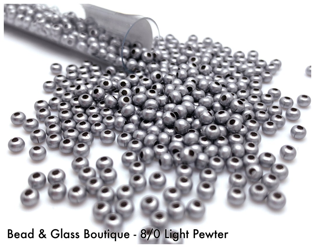 Heavy Metal Seed Bead, Approximately 50 Grams in 6"tube, Light Pewter ...