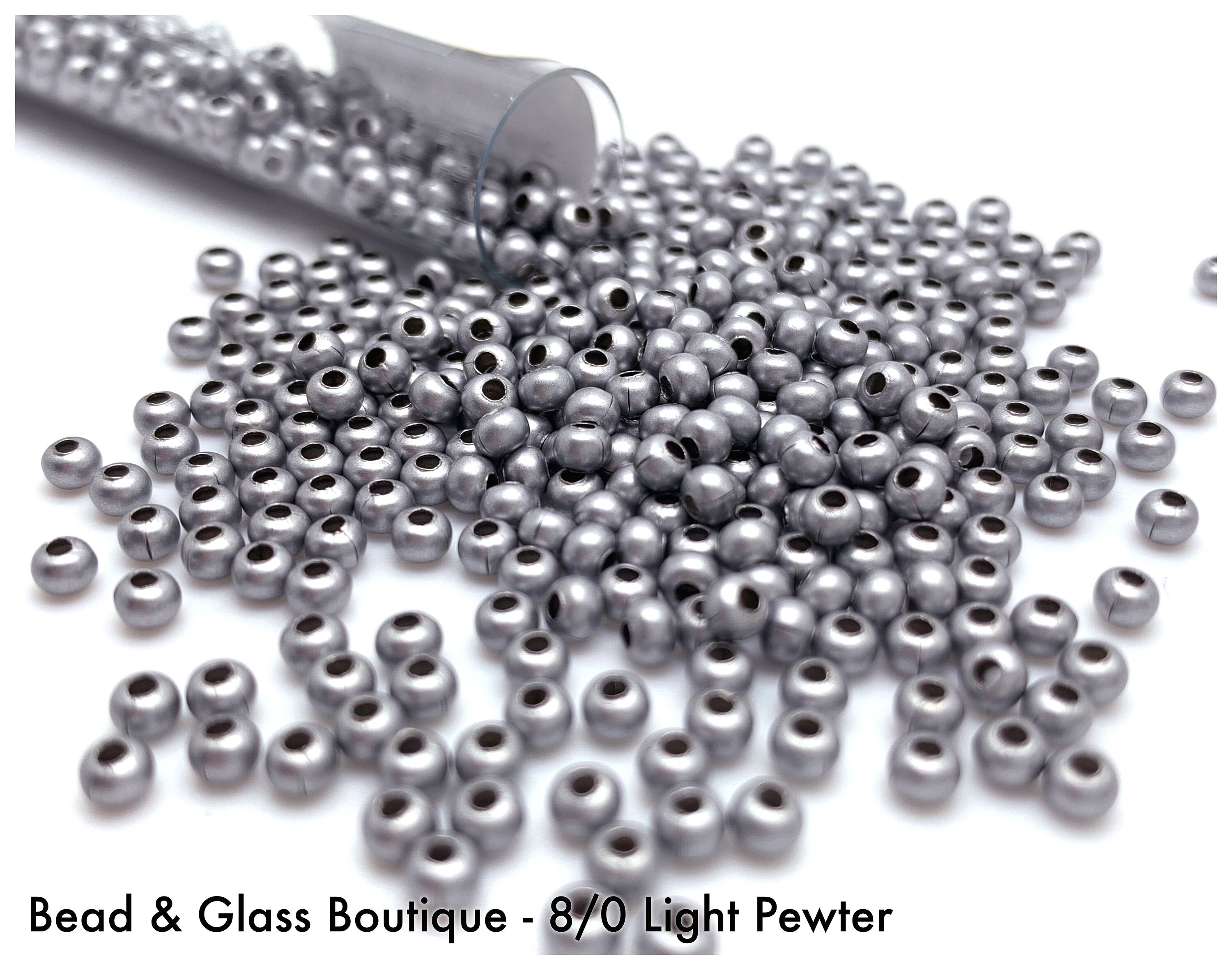 Heavy Metal Seed Bead, Approximately 50 Grams in 6"tube, Light Pewter ...