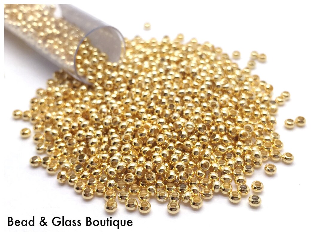 Heavy Metal Seed Bead, 24kt Gold Plated Metal, SIZE: 11/0 ROUND; Bead ...