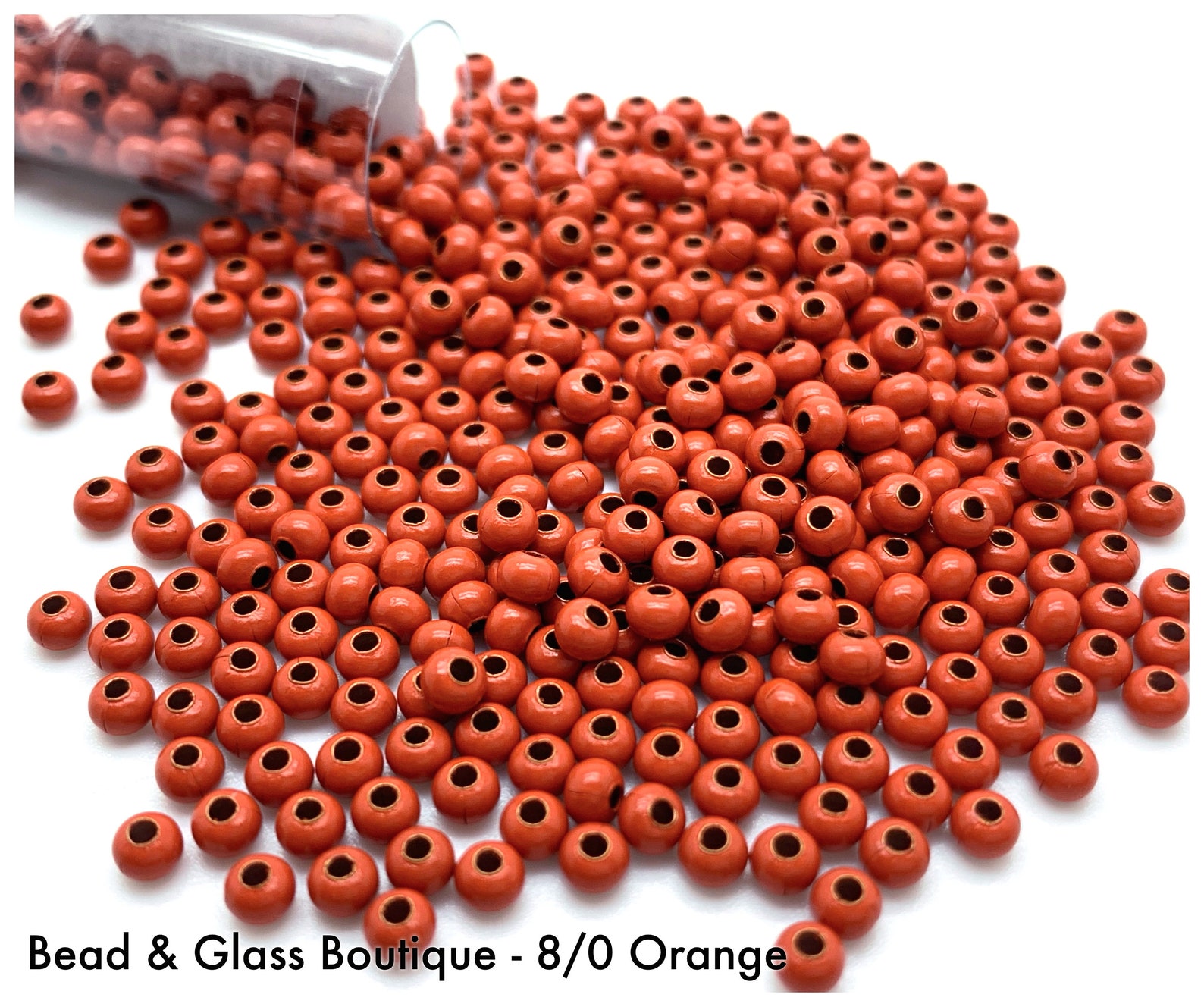 Heavy Metal Seed Bead, Approximately 50 Grams in 6"tube, Orange, CHOOSE ...