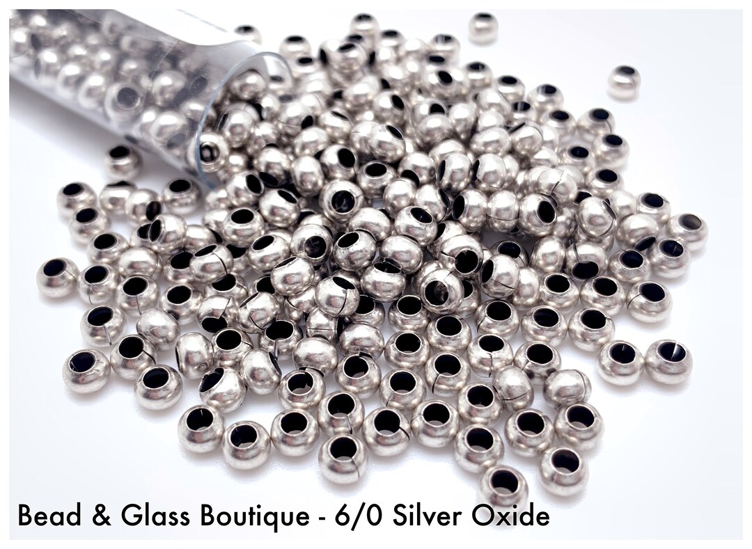 Heavy Metal Seed Bead, Approximately 40 Gram in 6"tube, Silver Oxide ...