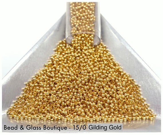 Heavy Metal Seed Bead Gilding Gold CHOOSE: 8/0 Approx 50 - Etsy