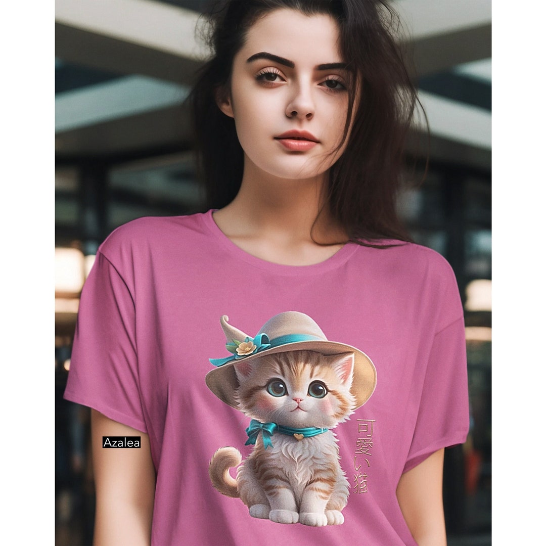 Cute Cat Hat Shirt, Cute Cat Shirt, Kawaii Anime Shirt, Gifts for ...