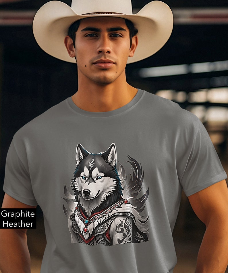 Black and White Husky T Shirt, Furry Siberian Husky Tee, Cool Dog ...